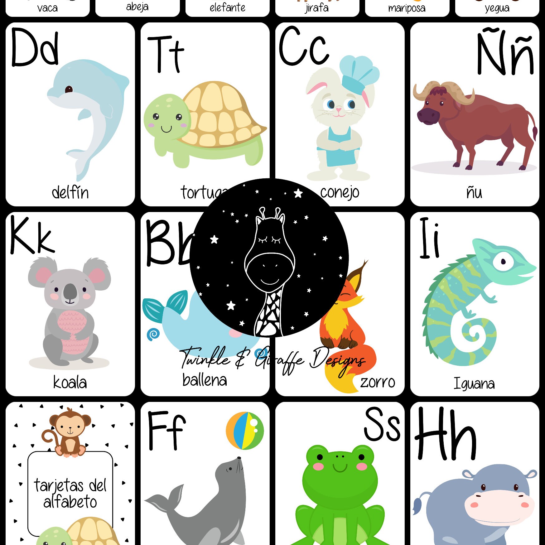 Spanish Alphabet Flashcards - Etsy