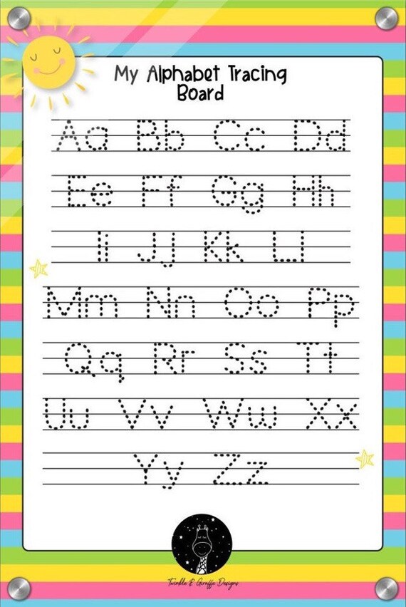ABC Tracing Board English Alphabet Tracing Board Acrylic Dry | Etsy