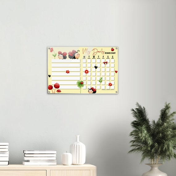 Ladybug Acrylic Reward Chart Personalized Chore Chart | Etsy