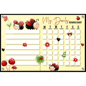 Ladybug Acrylic Reward Chart, Personalized Chore Chart, Customized Etsy ...