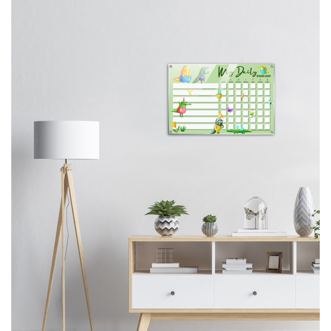 Crocodile Acrylic Print, Personalized Chore Chart, Acrylic Chore Chart ...