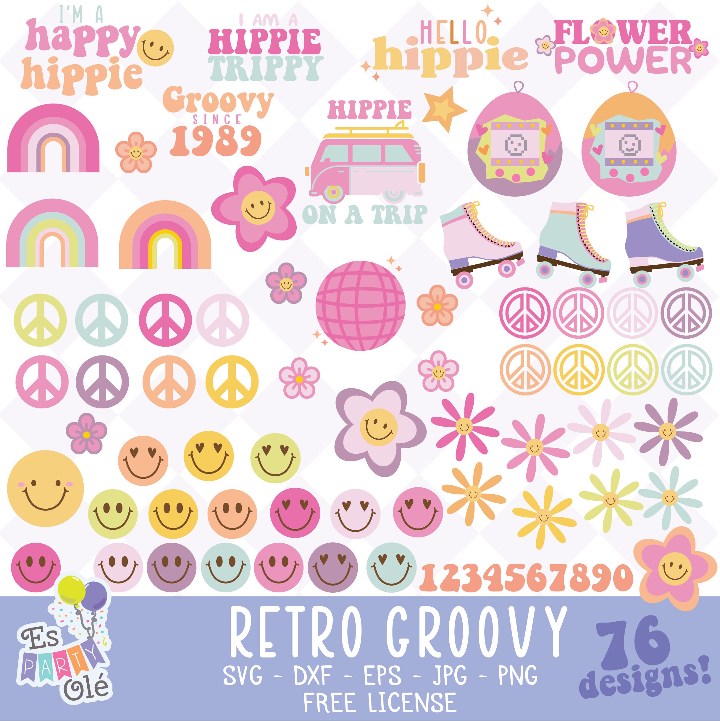 Retro Svg groovy svg hippie clipart hippie svg nostalgia - Etsy España