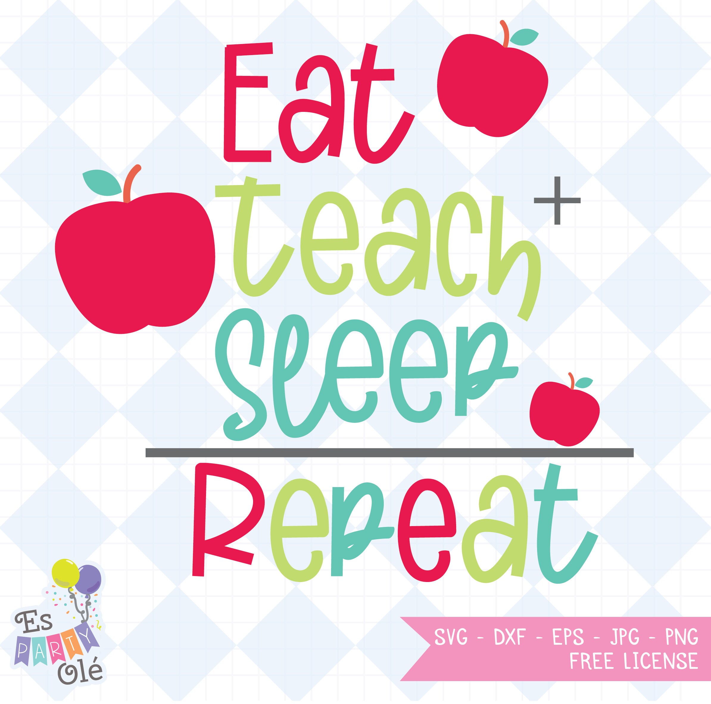 Eat Teach Sleep Repeat Svg Teacher Svgteaching Svg - Etsy UK