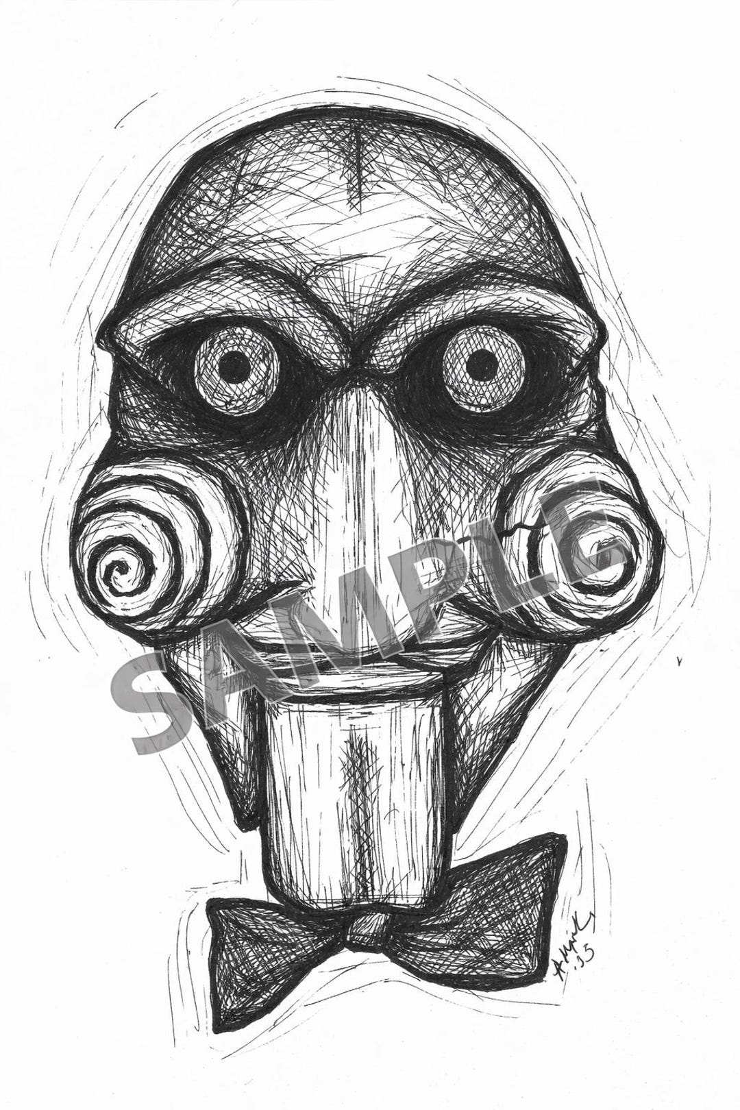 Billy the Puppet (SAW) - Original Artwork by Ashley Mcpeek - Cross ...