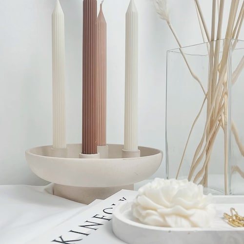 Greko Column Ribbed Candles Ribbed Pillar Candle Dinner - Etsy Canada