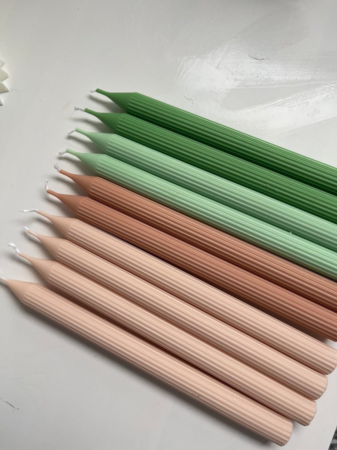 Ribbed Long Candles | Ribbed Pillar Candle | Tall Taper Column ...