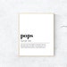 Pops Definition Printable, Inspiring Dictionary Meaning of Pops, Wall ...