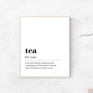 Tea Definition Printable, Meaning of Tea Digital Download, Cup of Tea ...