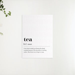 Tea Definition Printable, Meaning of Tea Digital Download, Cup of Tea ...