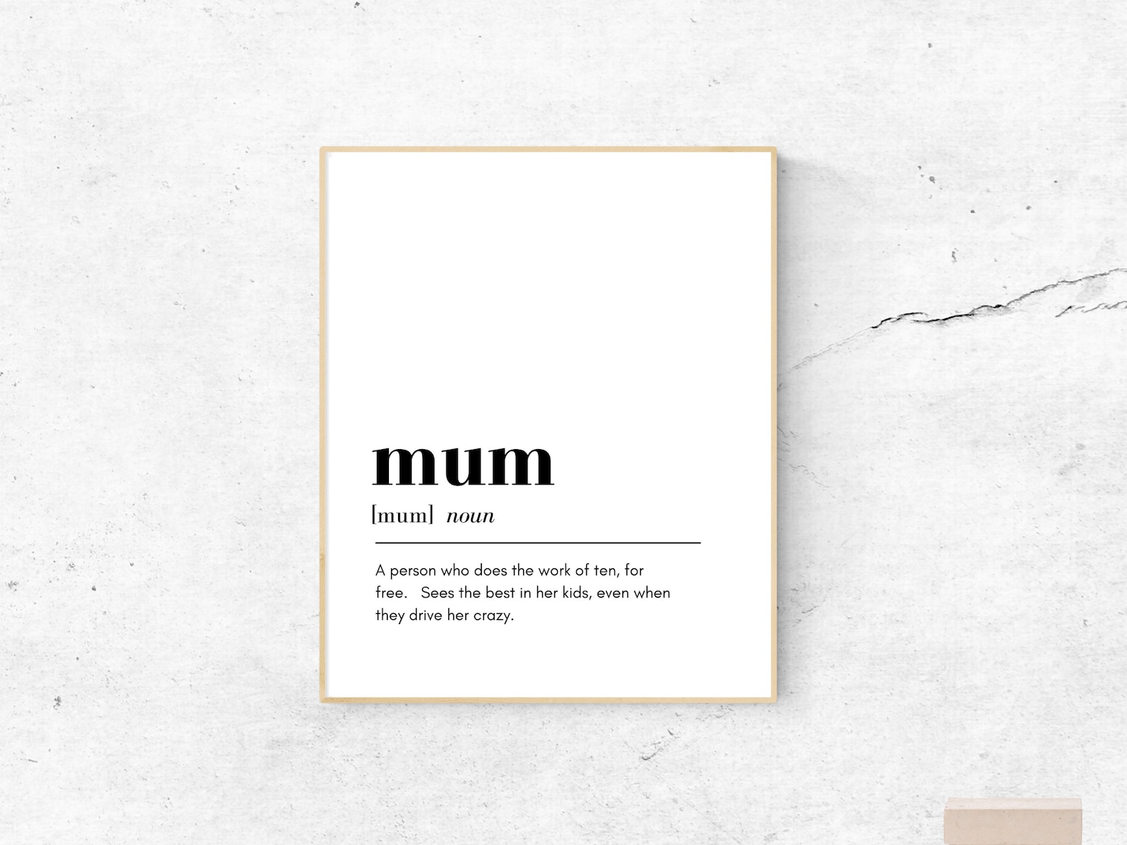 Mum Definition Printable Wall Art Decor, DIGITAL DOWNLOAD - Easy Print ...