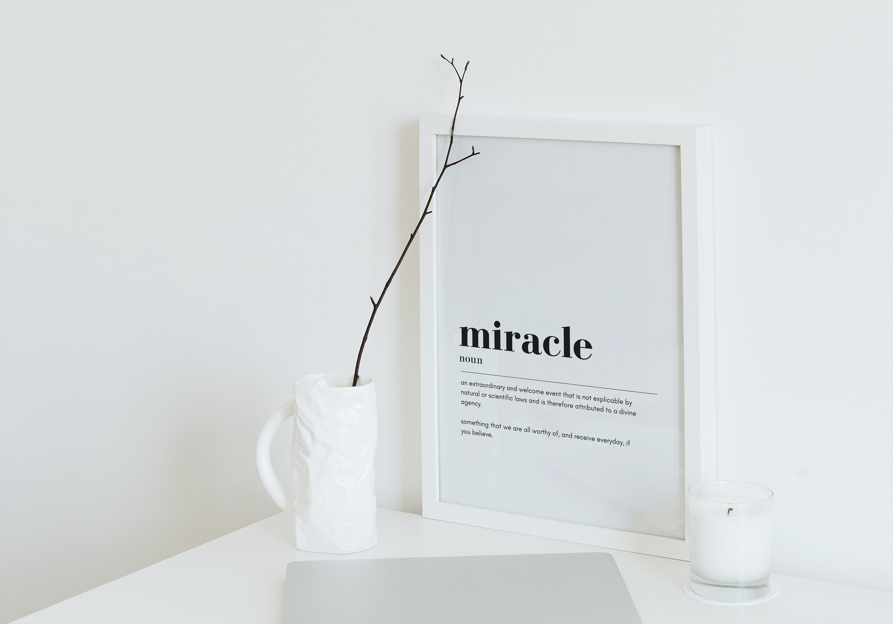 Miracle Definition Printable Wall Art, Positive Law of Attraction Quote ...