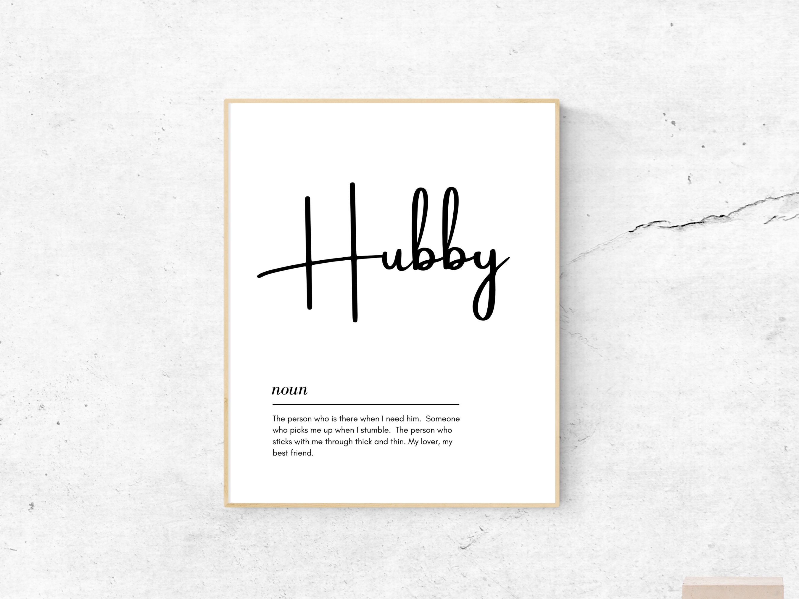 Hubby and Wifey Prints Wall Art Decor, Great Gift Idea for Newlyweds or ...