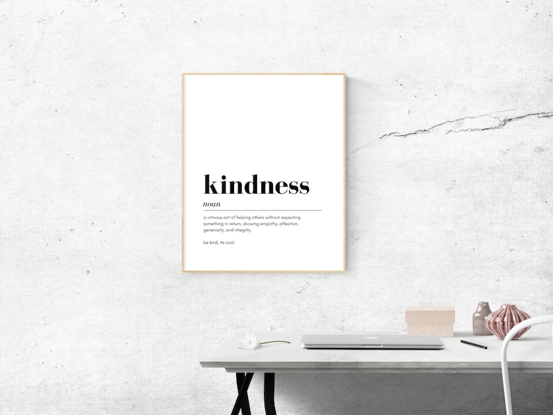 Kindness Definition Print, INSTANT DOWNLOAD Easy Pdf Print and Frame ...