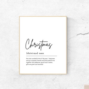 Christmas Definition Printable Art, Ready to Print and Frame. Holidays ...
