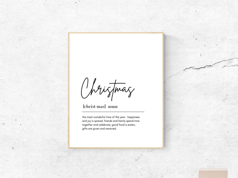 Christmas Definition Printable Art, Ready to Print and Frame. Holidays ...