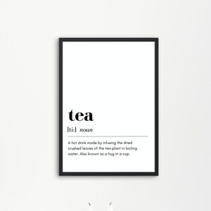 Tea Definition Printable, Meaning of Tea Digital Download, Cup of Tea ...