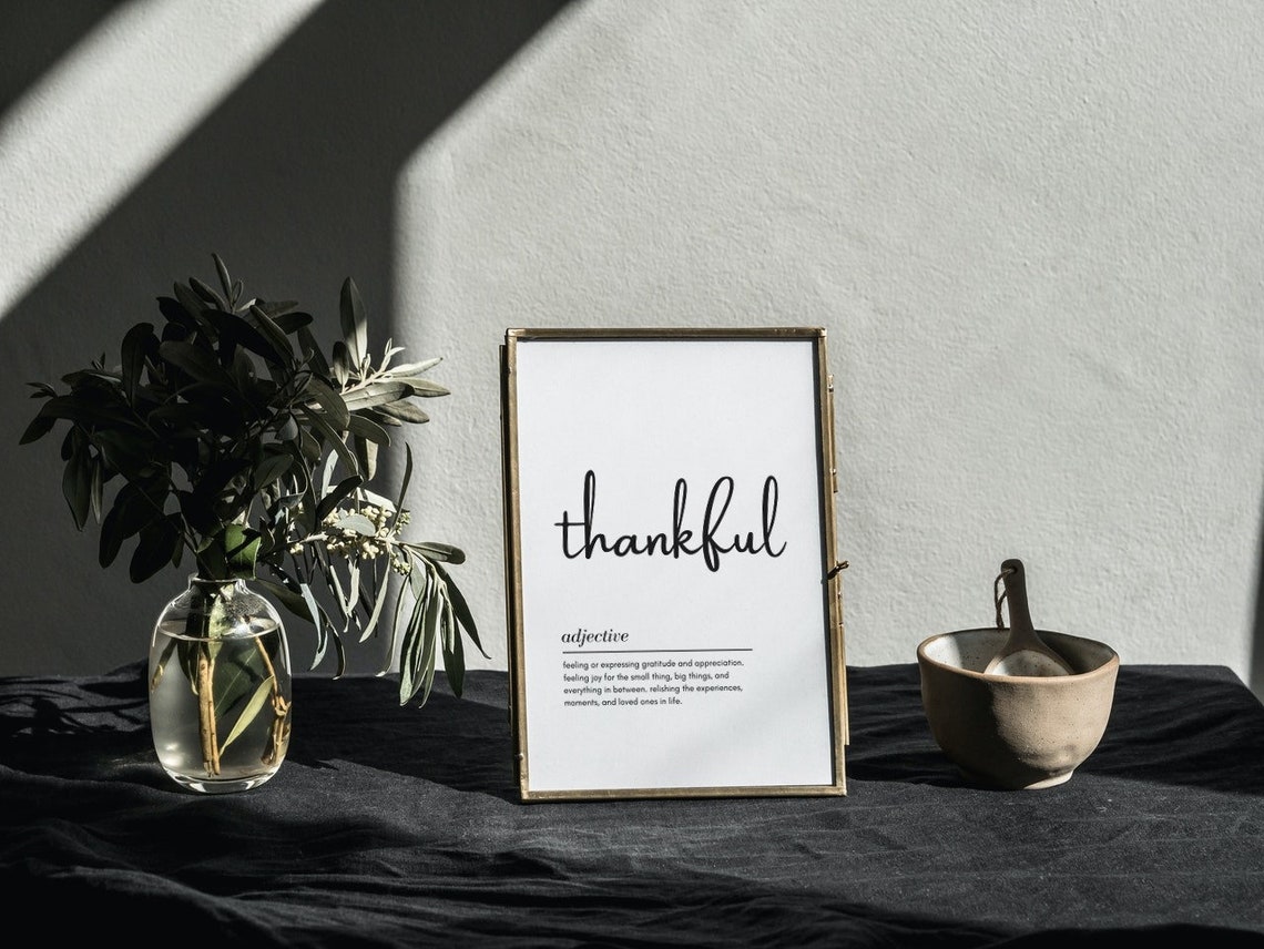 Thankful Definition Printable Wall Art, INSTANT DOWNLOAD Pdf Easy Print ...