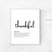 Thankful Definition Printable Wall Art, INSTANT DOWNLOAD Pdf Easy Print ...