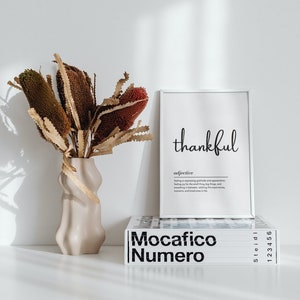 Thankful Definition Printable Wall Art, INSTANT DOWNLOAD Pdf Easy Print ...