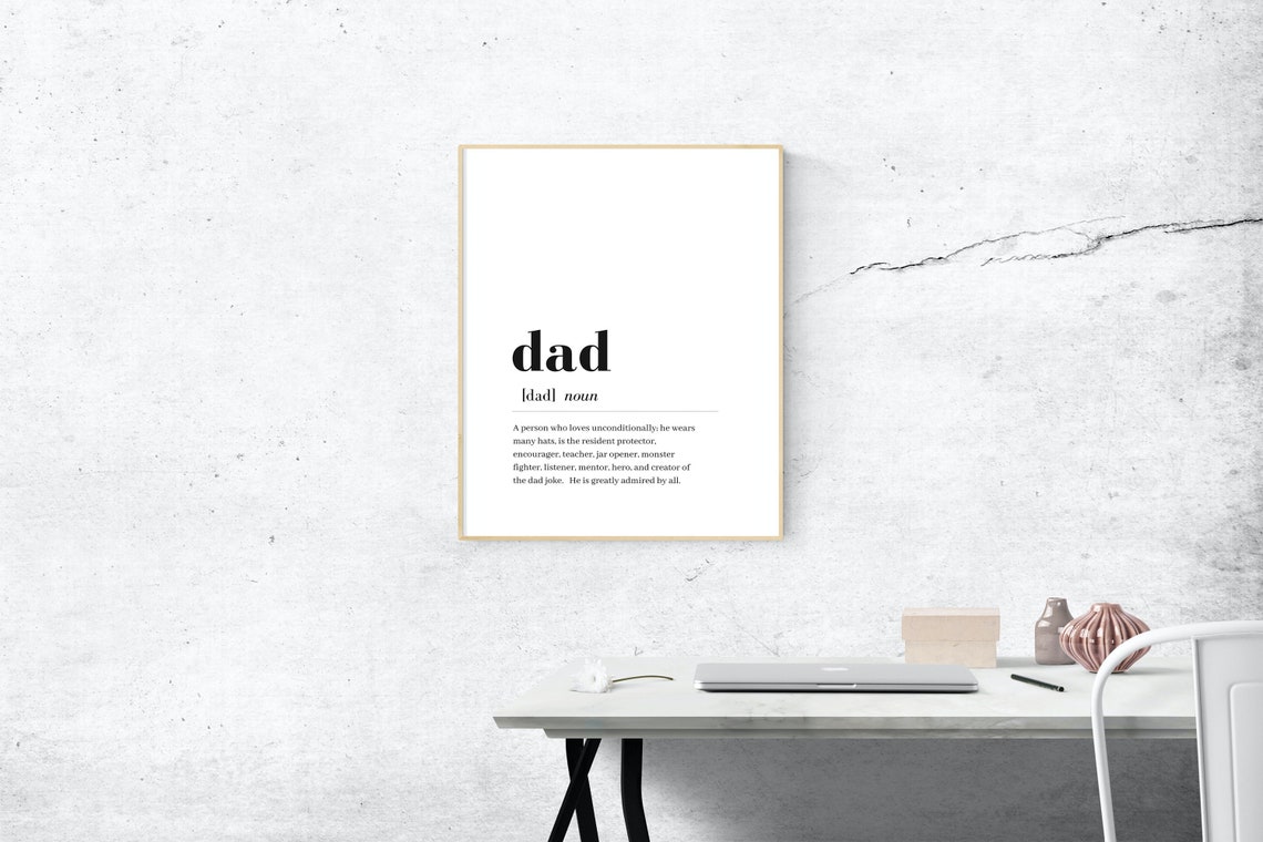 Dad Definition Printable, Instant Download Pdf, Funny Dad Dictionary ...