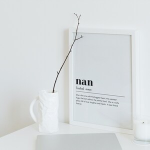 Nan Dictionary Definition Printable Nana Instant Download - Etsy