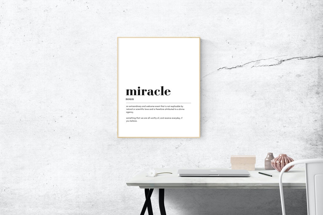 Miracle Definition Printable Wall Art, Positive Law of Attraction Quote ...