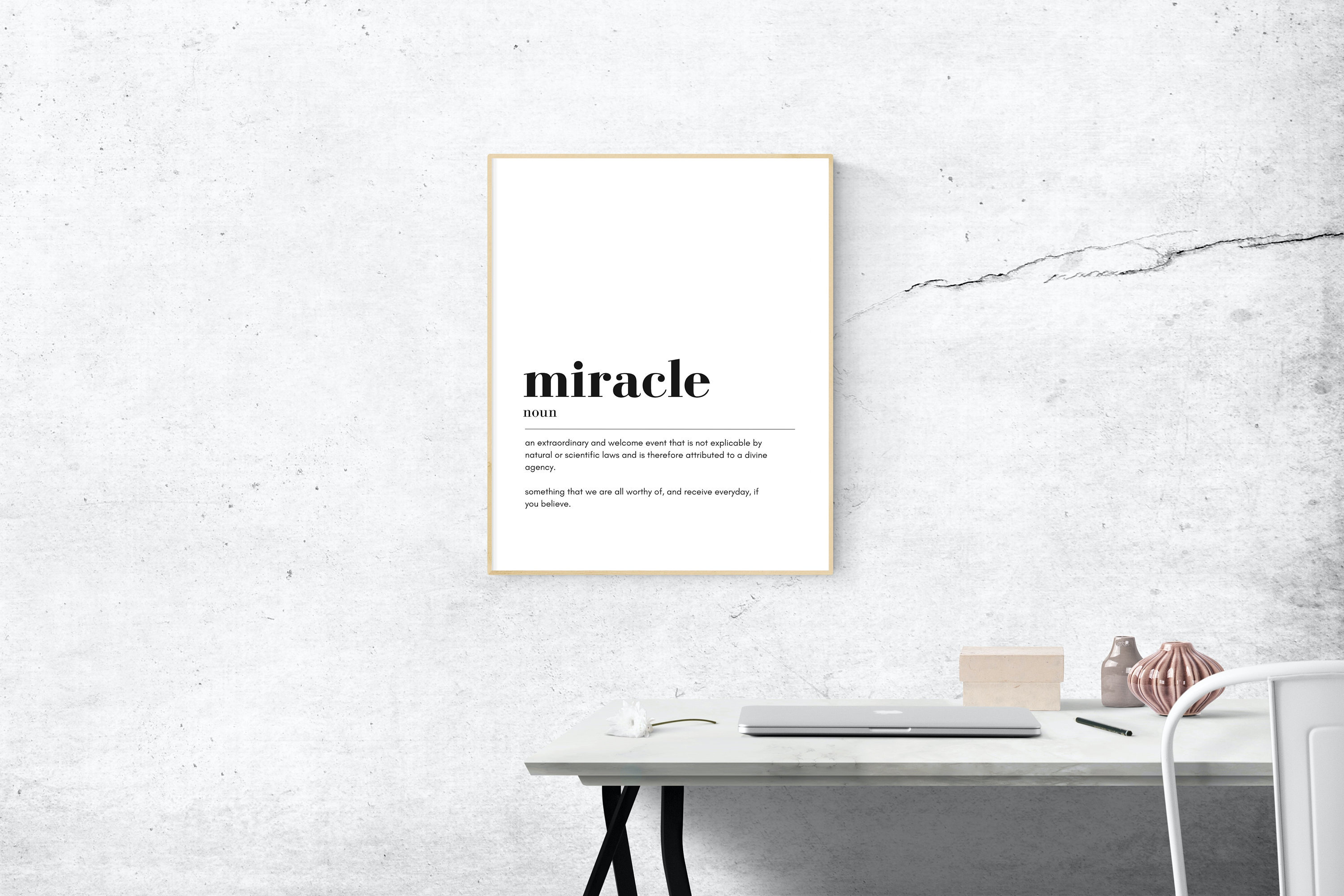 Miracle Definition Printable Wall Art, Positive Law of Attraction Quote ...