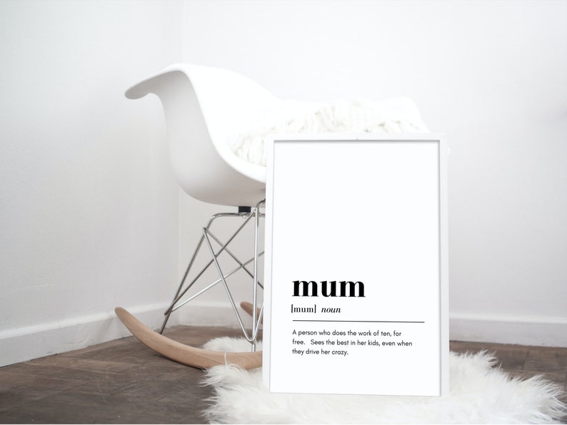 Mum Definition Printable Wall Art Decor, DIGITAL DOWNLOAD - Easy Print ...