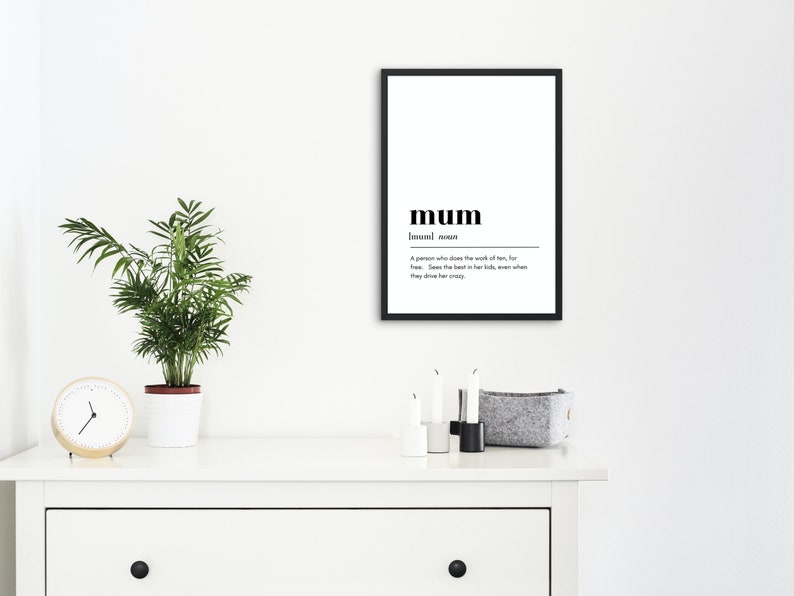 Mum Definition Printable Wall Art Decor, DIGITAL DOWNLOAD - Easy Print ...
