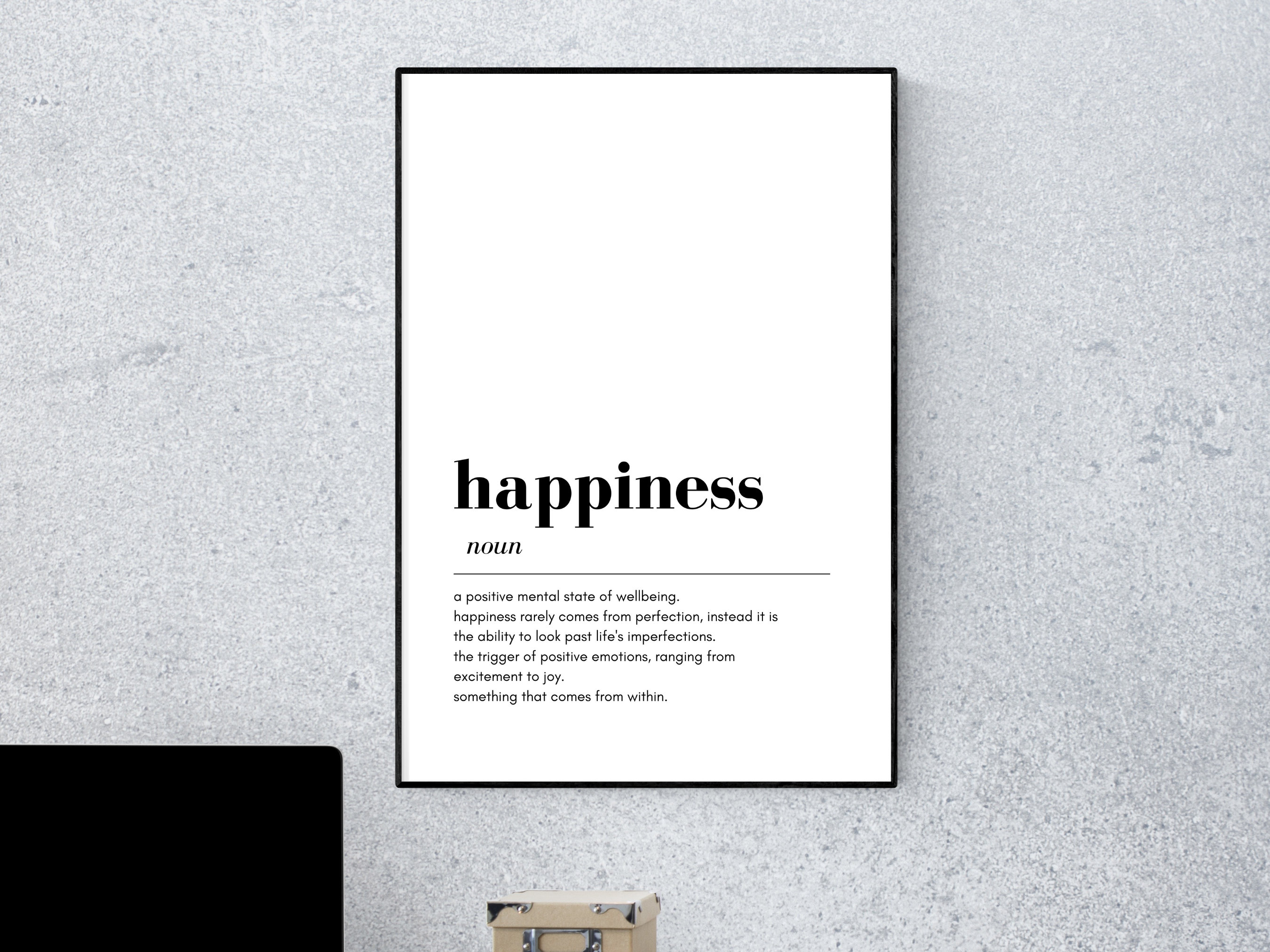 Happiness Definition Wall Art Printable, Instant Download Print and ...