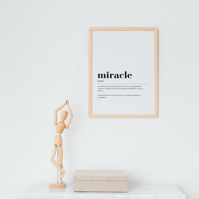 Miracle Definition Printable Wall Art, Positive Law of Attraction Quote ...