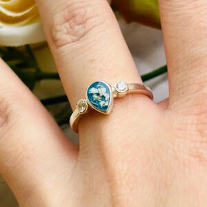 Teardrop Keepsake Memorial Ring - Ashes Keepsake Ring - Cremation Ash ...
