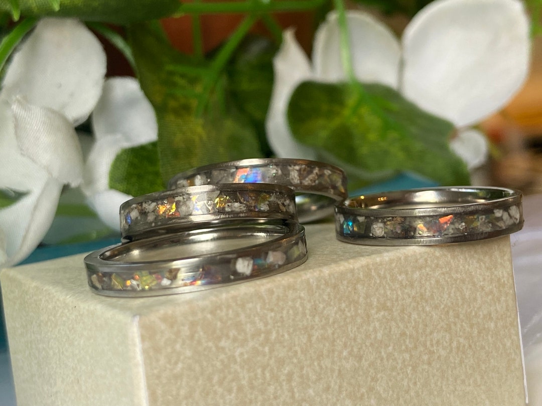 Memorial Inlay Ring Memorial Ashes Hair Fur Ring Cremains Cremation Urn ...