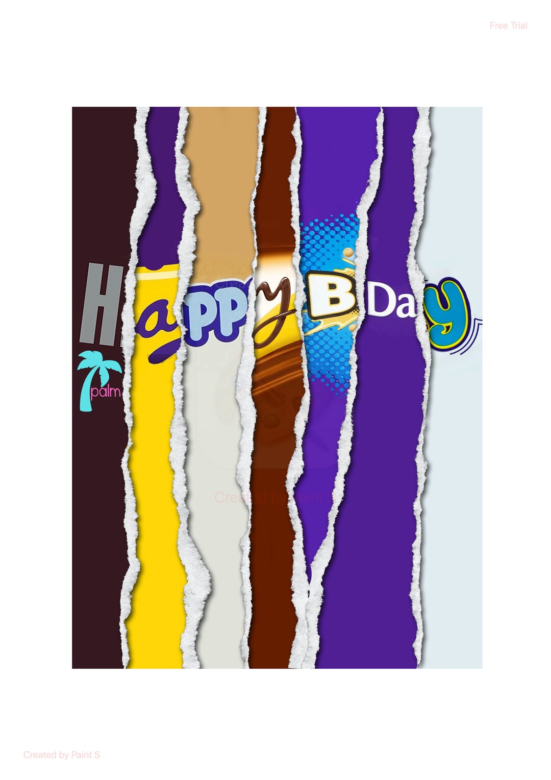 Digital Download Chocolate "happy Bday" Wrapper. Perfect Little Unique ...