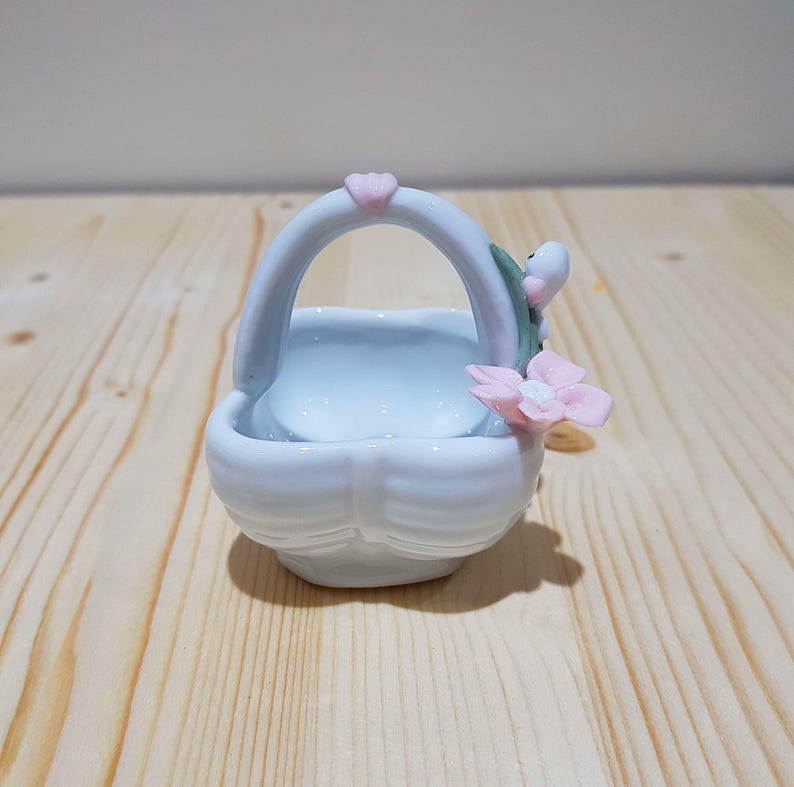 Vintage Enesco Porcelain Flower Basket - Etsy