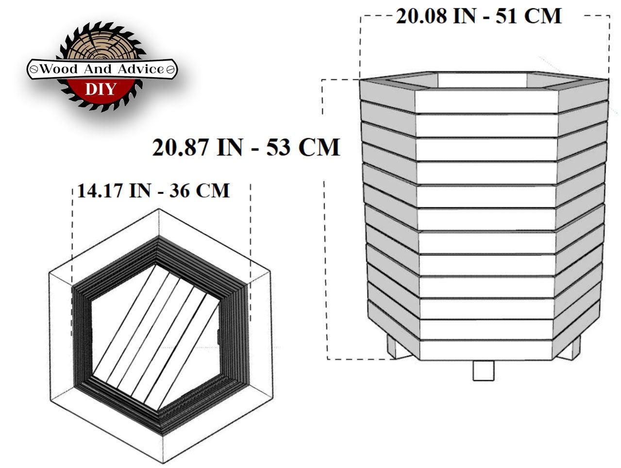 Wooden Hexagonal Planter Plan. Planter Plan for Home and Garden.cedar ...