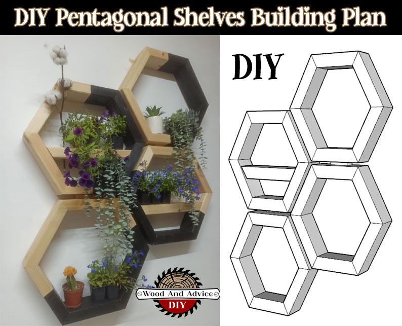 1 Picket Hexagon Shelf/wall Art Plans, Hexagon Plans, Decor Plans ...