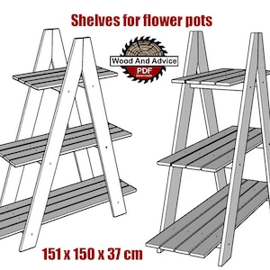 Flower Pot Ladder, Flower Pot Shelves, PDF DIY Construction Plans ...