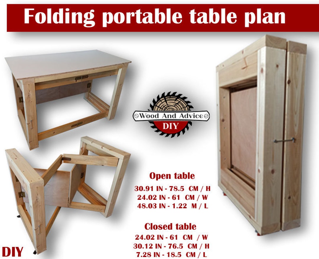 Folding Table Base Plan/folding Craft Table Base Plan/compact Table ...