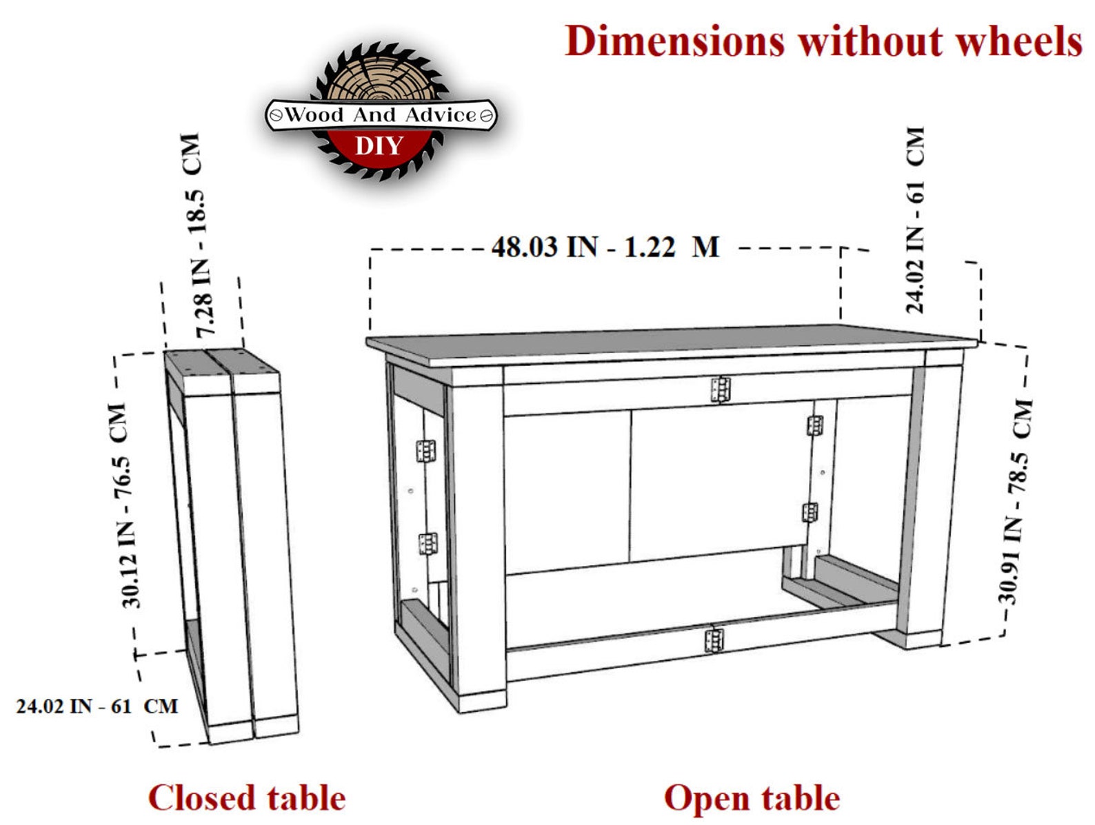 Folding Table Base Plan/folding Craft Table Base Plan/compact Table ...