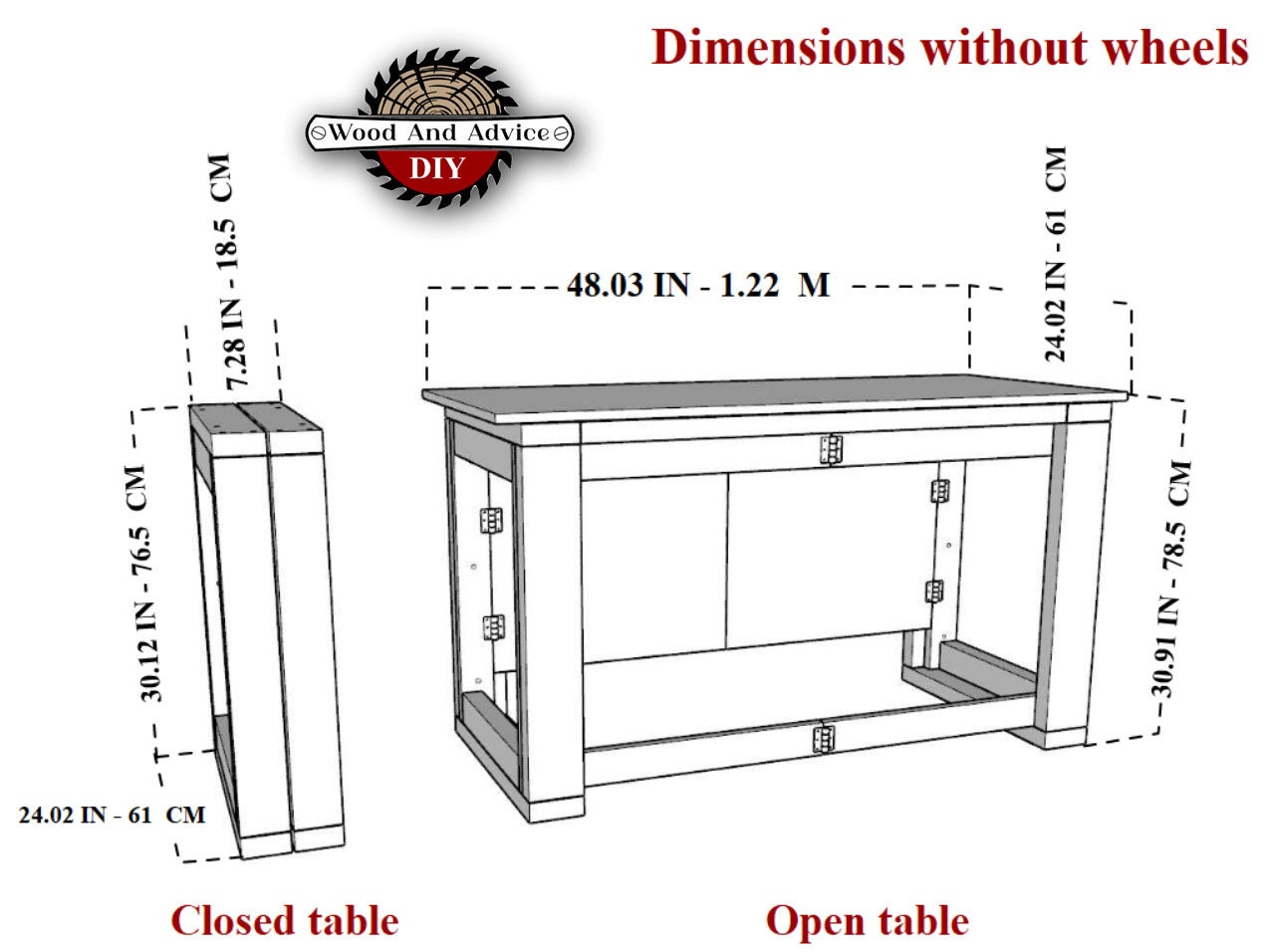 Folding Table Base Plan/folding Craft Table Base Plan/compact Table ...
