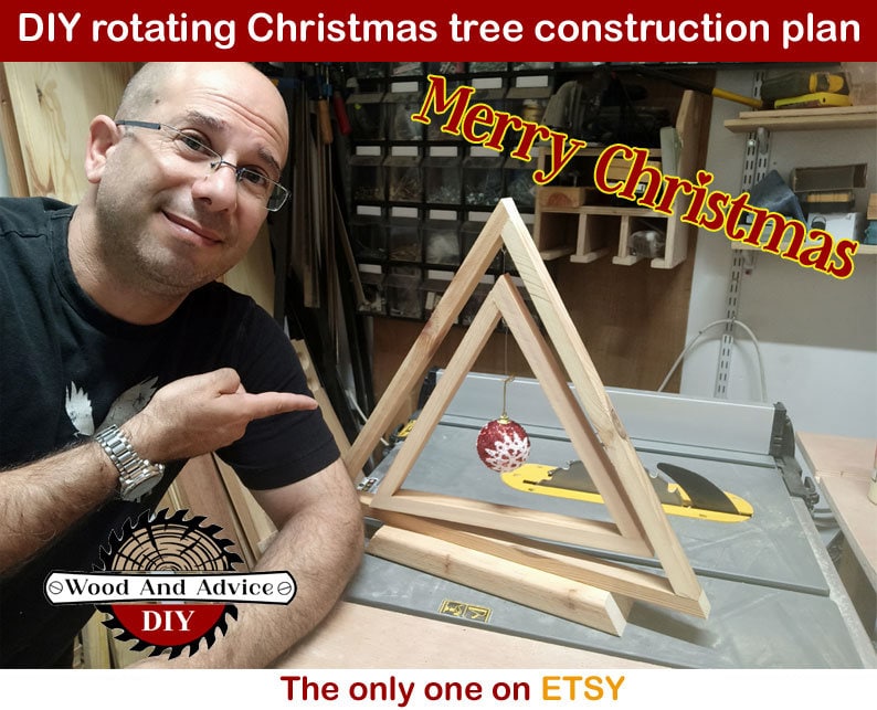 Christmas Tree, Merry Christmas, DIY Building Plan Rotating Christmas ...
