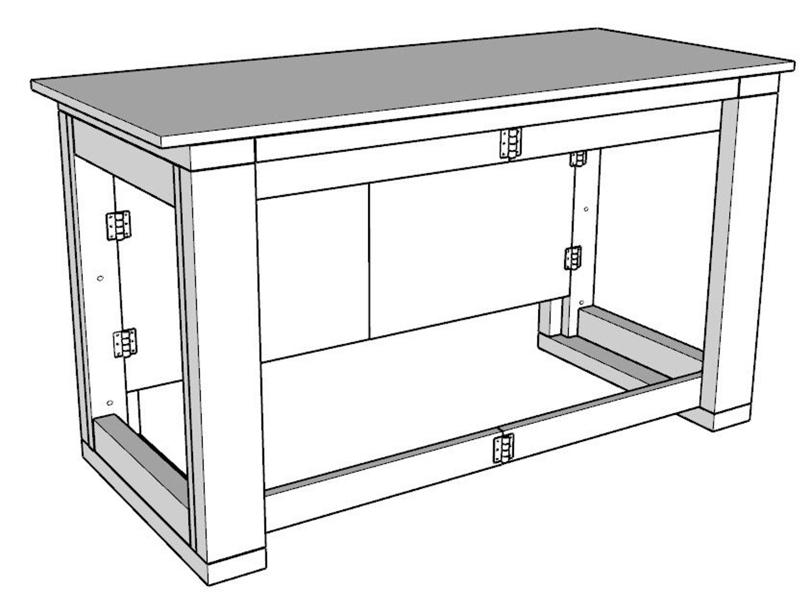 Folding Table Base Plan/folding Craft Table Base Plan/compact Table ...