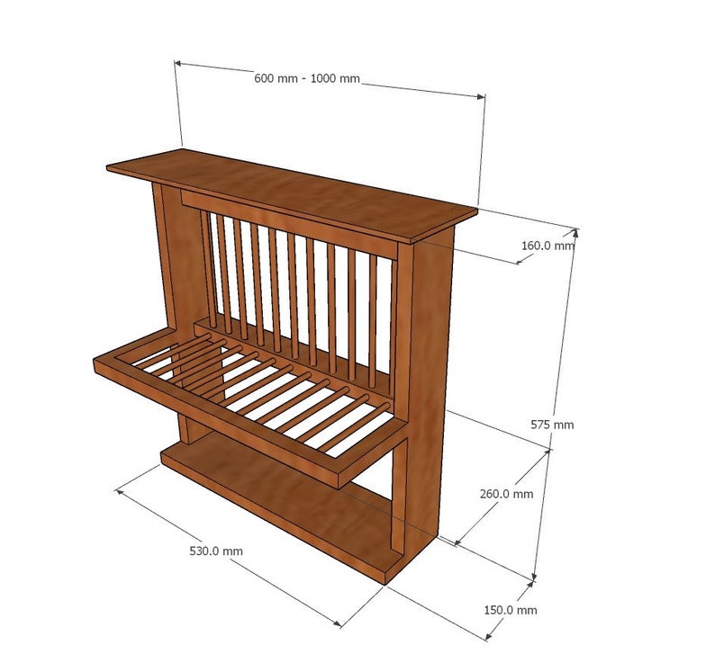 Handmade Solid Wood Simple Plate Rack - Etsy