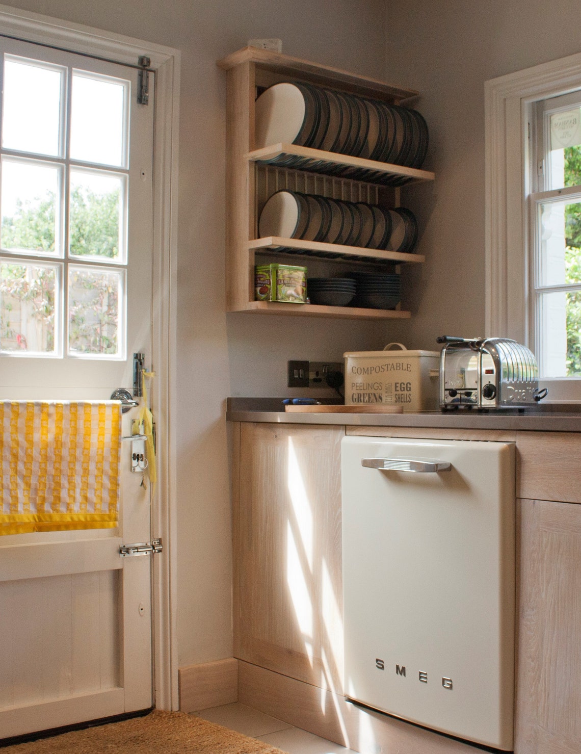 Handmade solid wood plate rack | Etsy