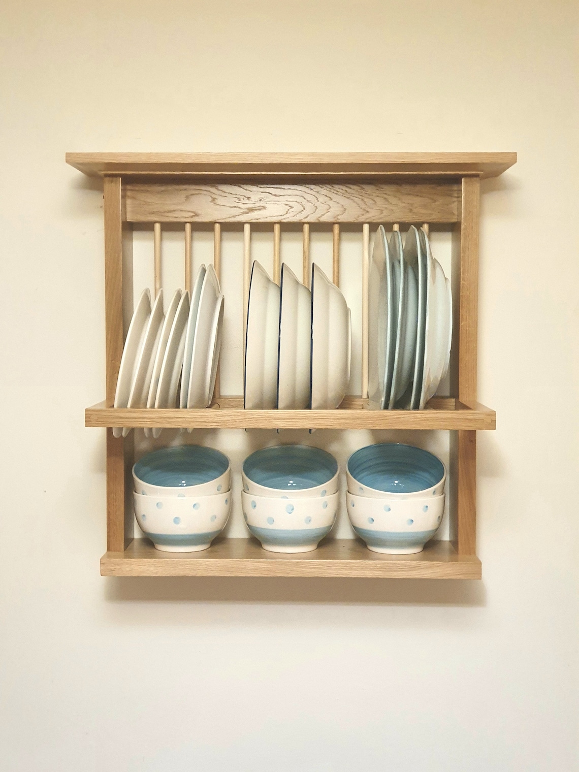 Handmade Solid Wood Simple Plate Rack - Etsy