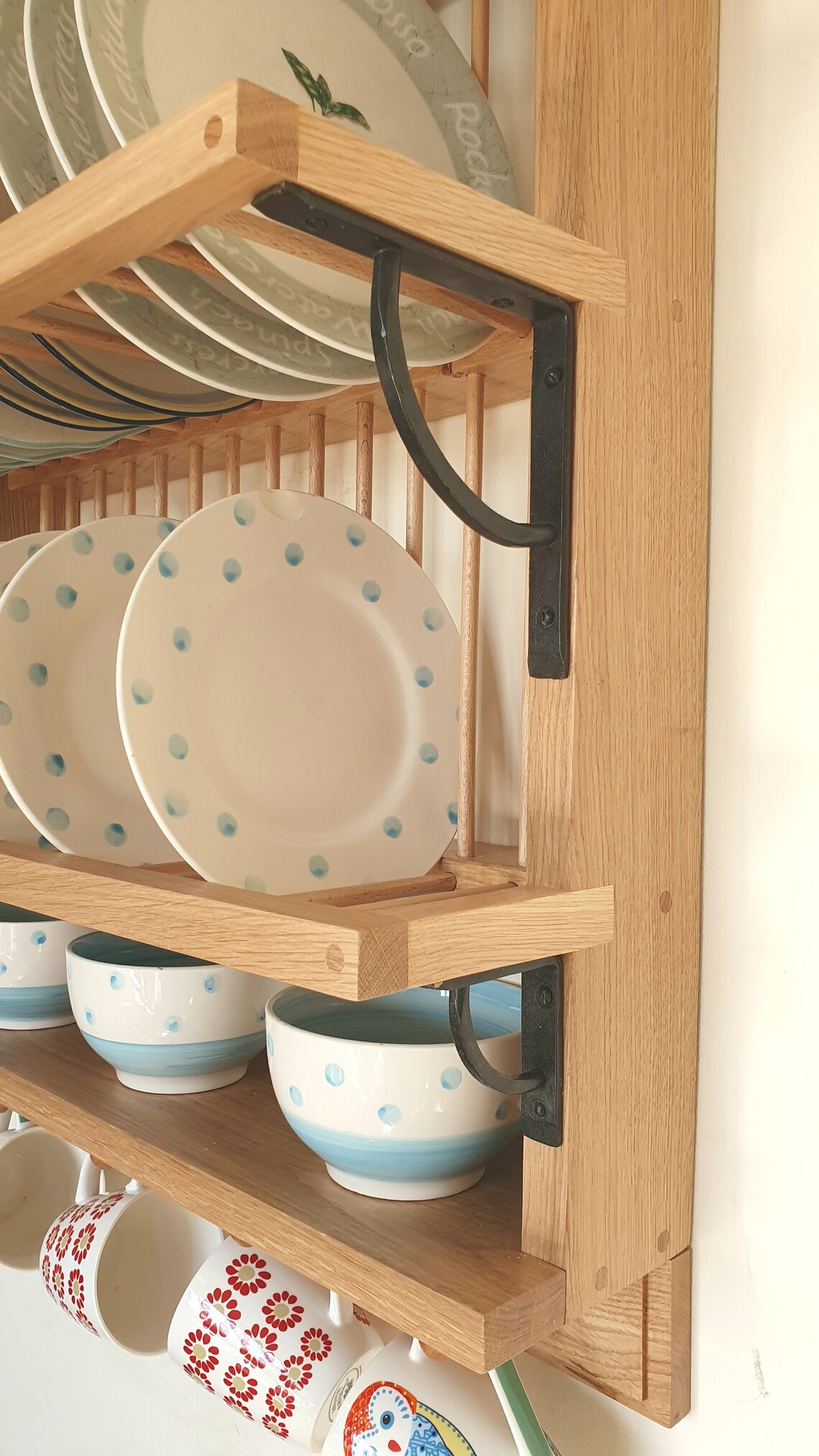 Handmade Solid Wood Simple Plate Rack - Etsy UK