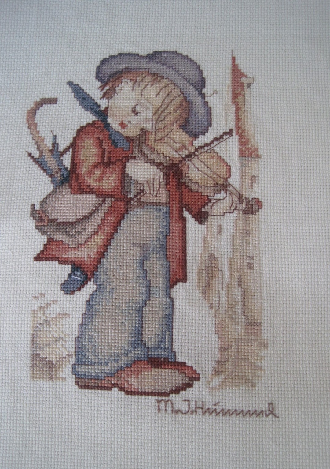 Completed Cross Stitch THE LITTLE FIDDLER - Etsy