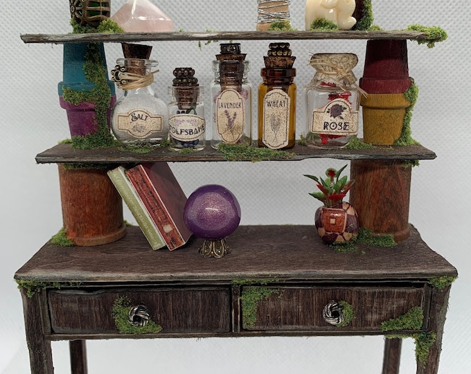 DIY KIT | Miniature Fairy Witch Desk | Dollhouse Apothecary Desk ...