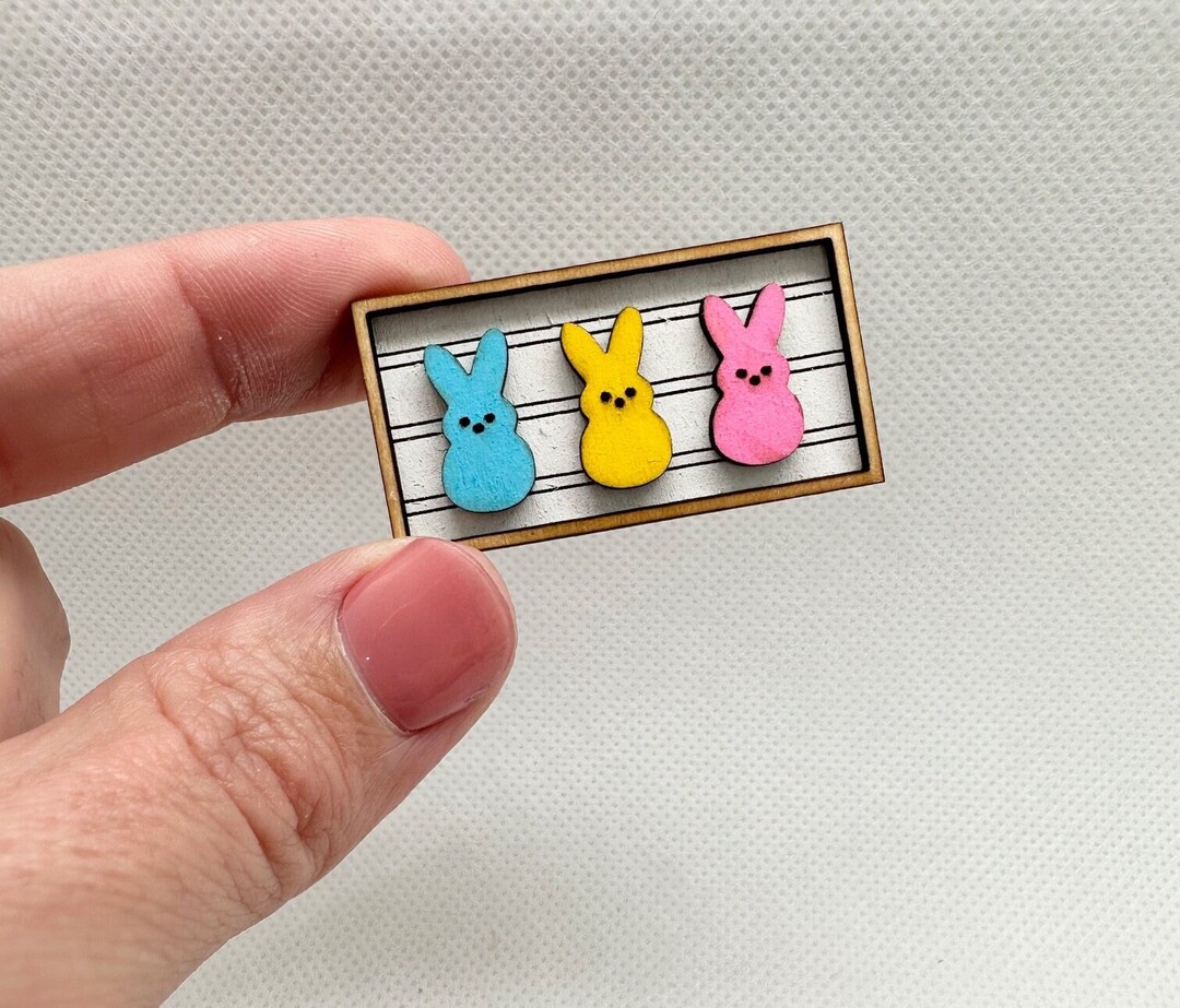 Handcrafted Miniature Peeps Sign | Dollhouse Easter Decor | Dollhouse ...